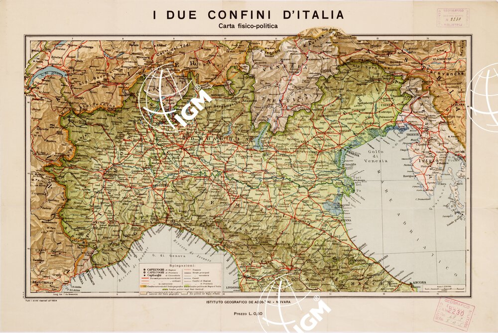 I DUE CONFINI D'ITALIA CARTA FISICO-POLITICA. - Istituto Geografico ...
