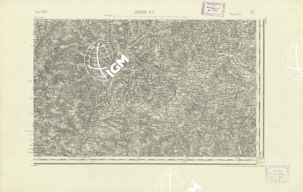 CARTE DE FRANCE - JONZAC S.E. - Istituto Geografico Militare